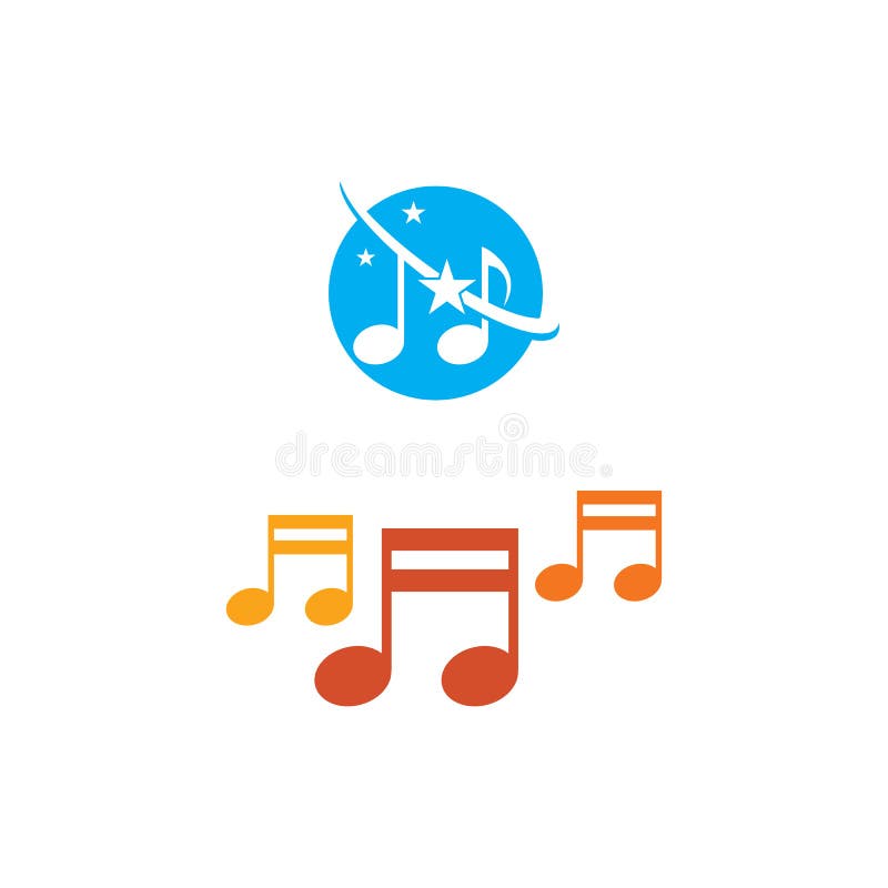 Musik Note Logo Template Vector Symbol Stock Vector - Illustration of ...