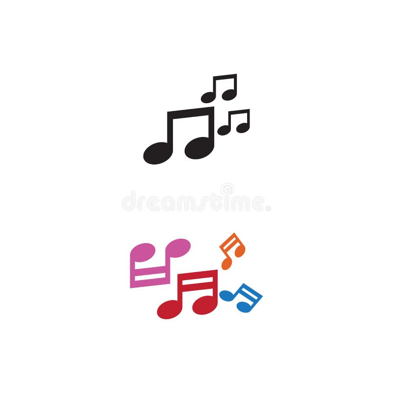 Musik Note Logo Template Vector Symbol Stock Vector - Illustration of ...