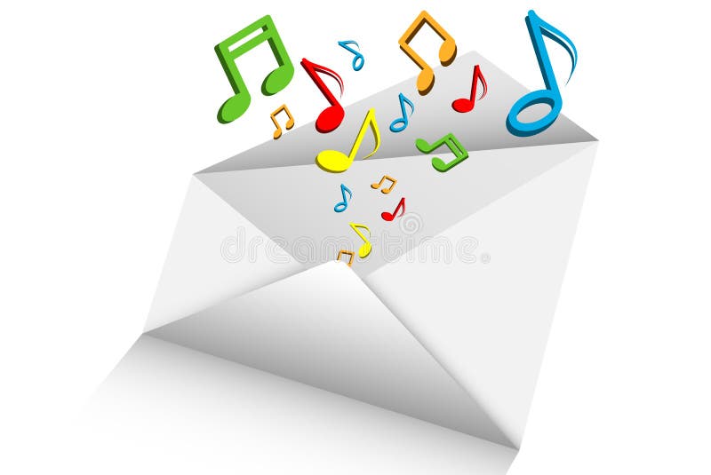 Musikpost 3d Auf Weißem Hintergrund Vektor Abbildung - Illustration von ...
