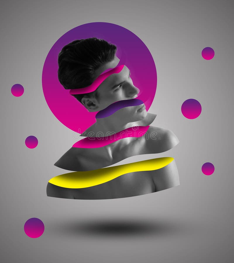 Musing Budding Guy Expecting News on Background Stock Illustration ...