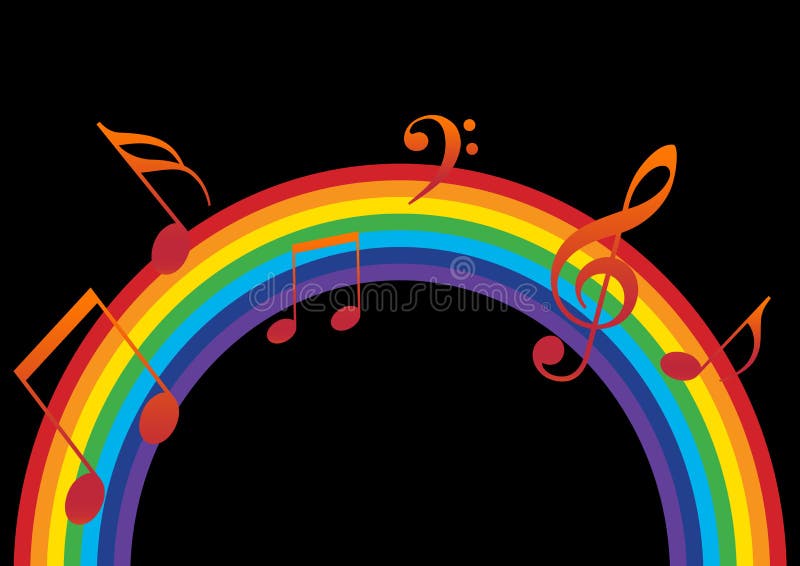 Arc-en-ciel Avec La Note De Musique Illustration Stock - Illustration ...