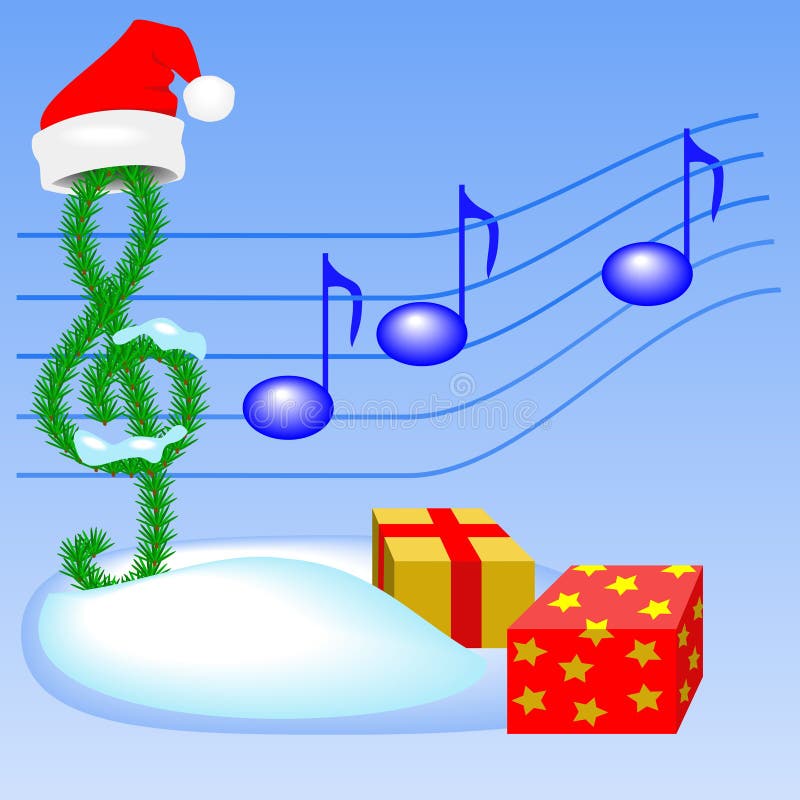 Musique de Noël illustration de vecteur. Illustration du enfants - 63437573