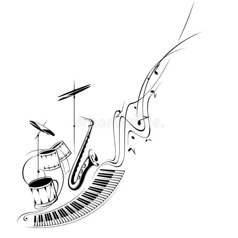Lignes Musicales Avec Des Notes. Illustration De Vecteur Illustration ...
