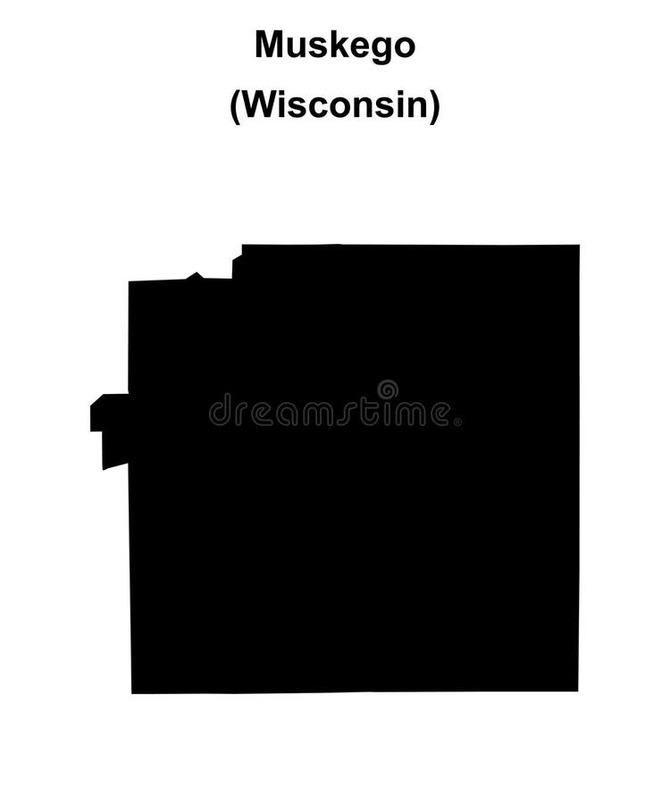 Muskego outline map stock vector. Illustration of cartography - 357624927