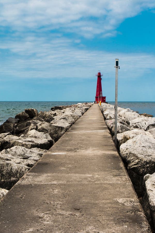Lake Michigan at the Town of Muskegon, Michigan Stock Image - Image of ...
