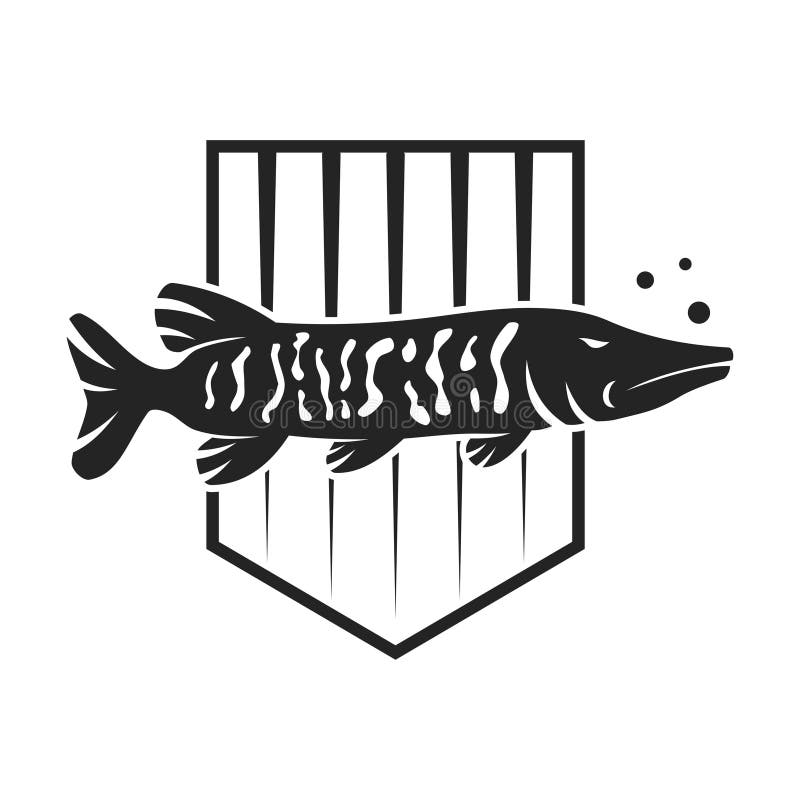 Muskellunge Fish Logo Template Isolated. Brand Identity. Icon Abstract ...