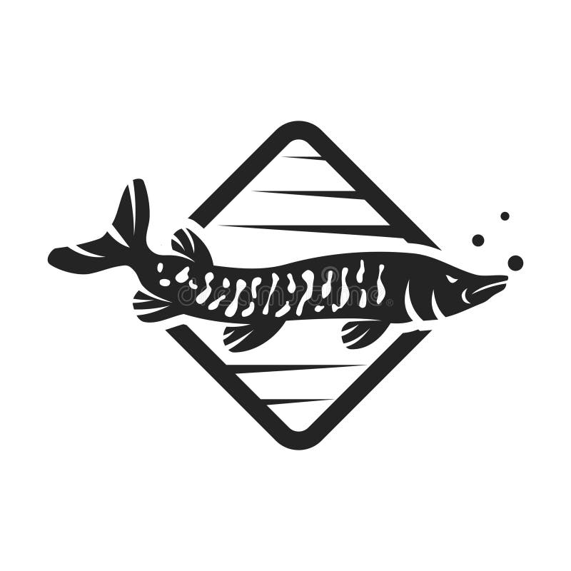 Muskellunge Fish Logo Template Isolated. Brand Identity. Icon Abstract ...