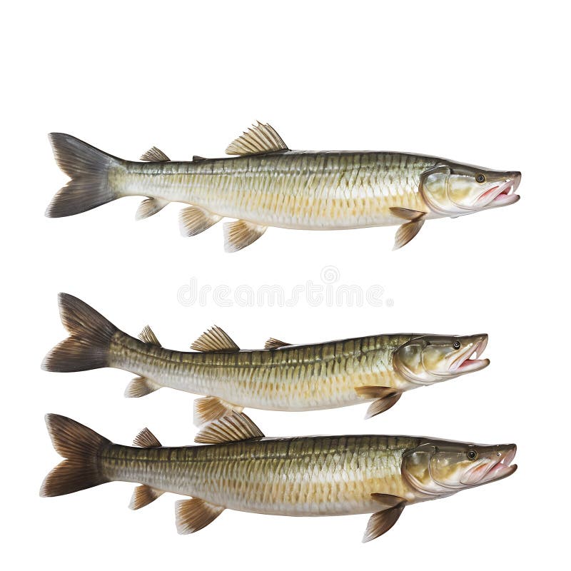 Muskellunge Isolated on a White Background Stock Illustration ...