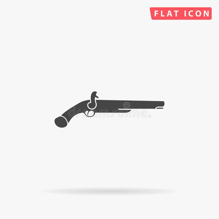 Musket flat vector icon stock vector. Illustration of pistol - 258616684