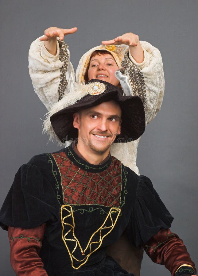 The musketeer and his muse stock image. Image of expression - 8704837