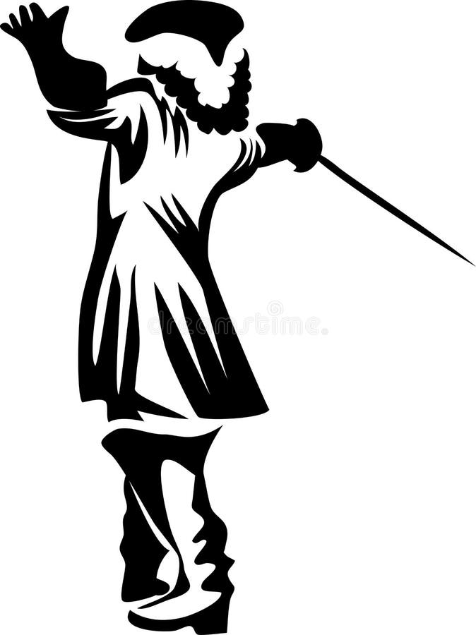 Musketeer stock vector. Illustration of weapon, fence - 91534397