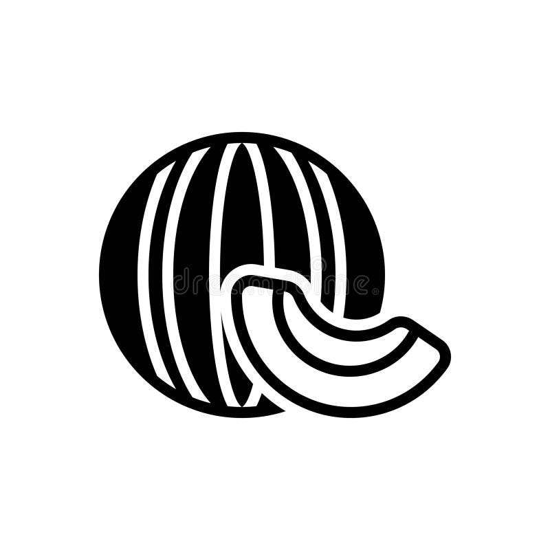 Black Solid Icon for Muskmelon, Melon and Sweet Stock Vector ...