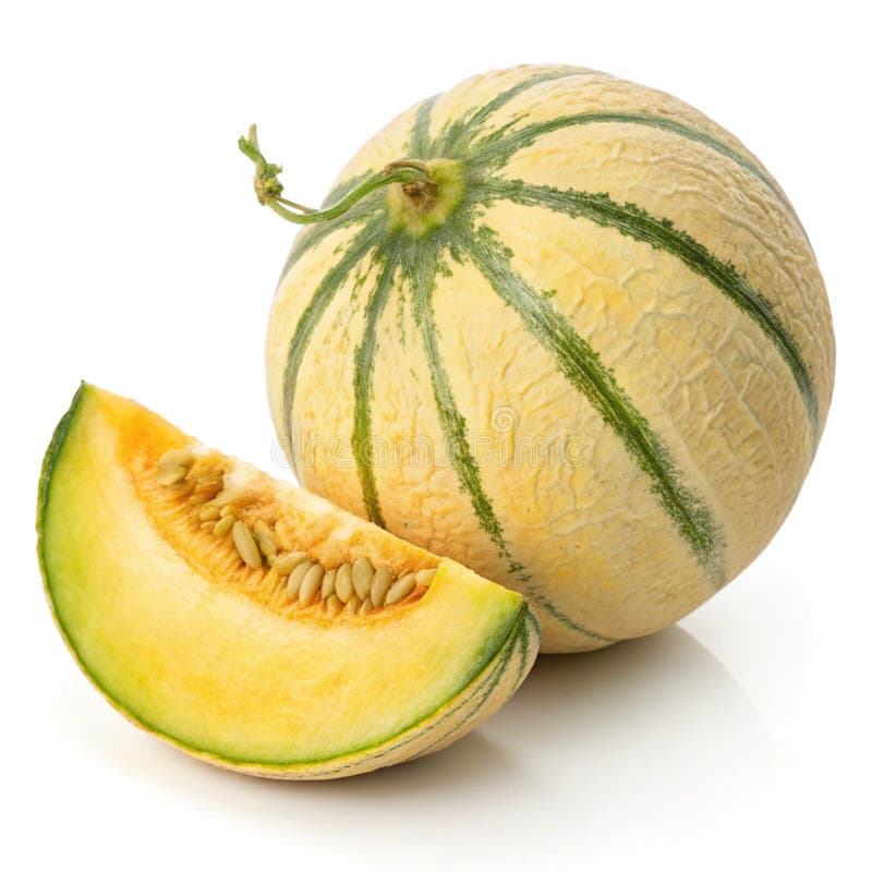 Muskmelon Isolated on Transparent Background Stock Illustration ...