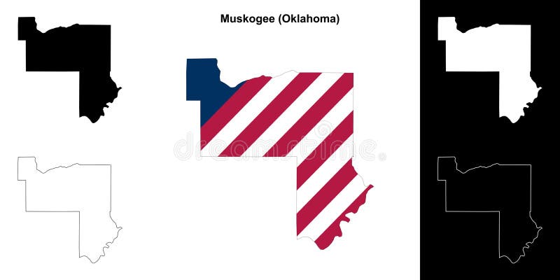 Muskogee outline map stock vector. Illustration of icon - 324063086