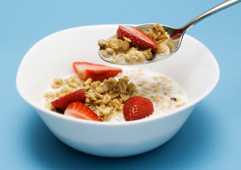 Musli with strawberry. stock photo. Image of wellbeing - 4837248