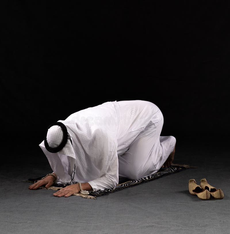 Muslim Arab Man ,white Clothes Praying Stock Photo - Image of arab ...