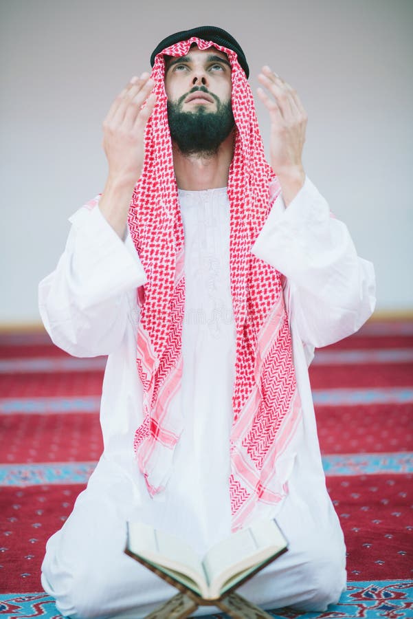 Muslim Arabic man praying stock image. Image of male - 92008257