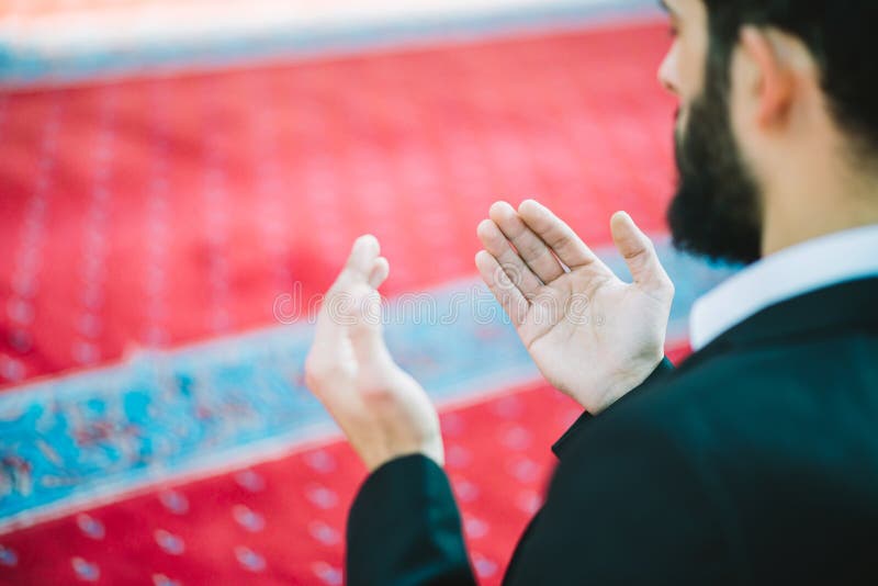 Muslim Arabic man praying stock image. Image of black - 92023395