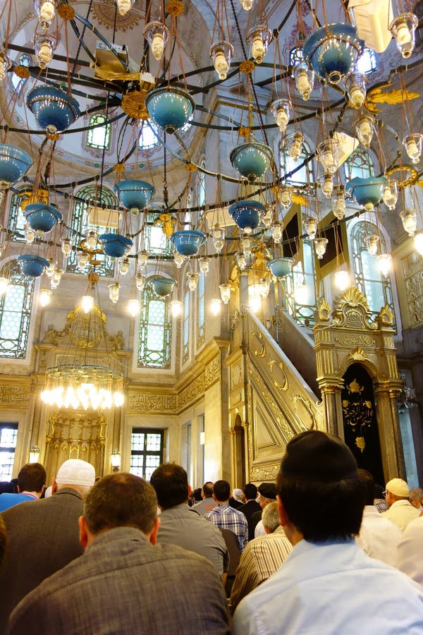 Muslim Believer Prays In Prayer Room Of The Ahmadiyya Shaykh Mahmud ...