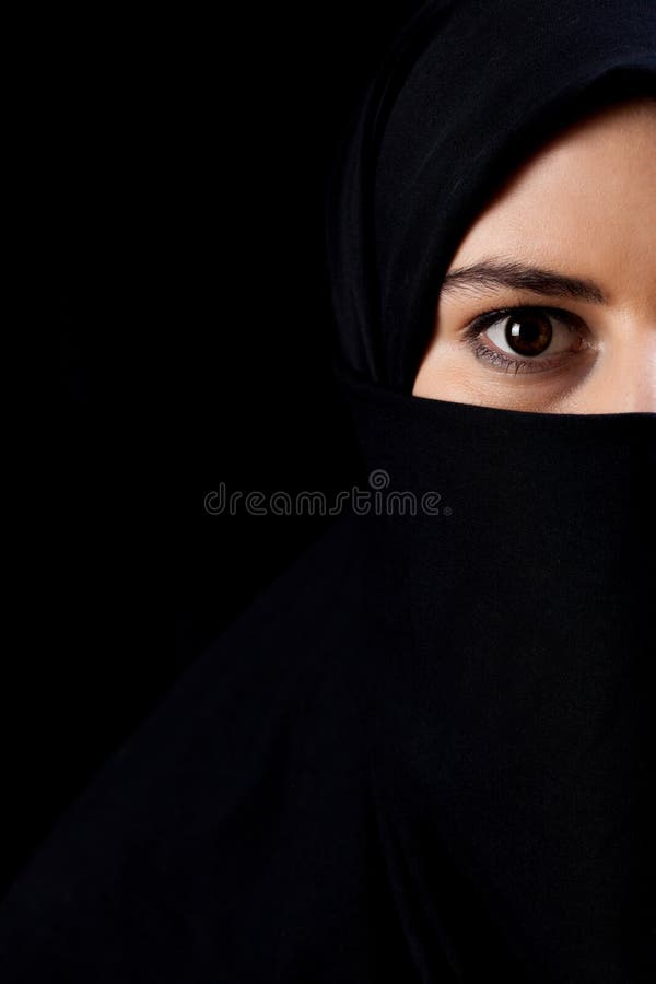 Muslim with big eyes stock image. Image of female, islam - 49284565