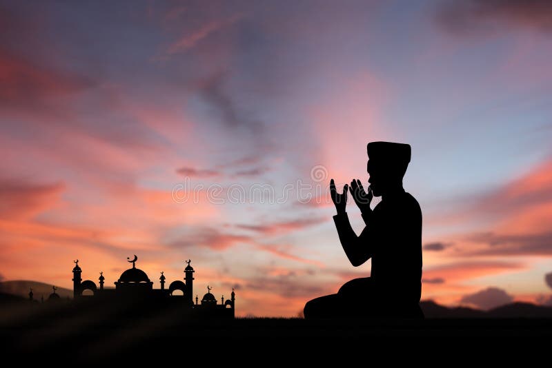 Silhouette Muslim People Praying Sunset Stock Illustrations – 101 ...