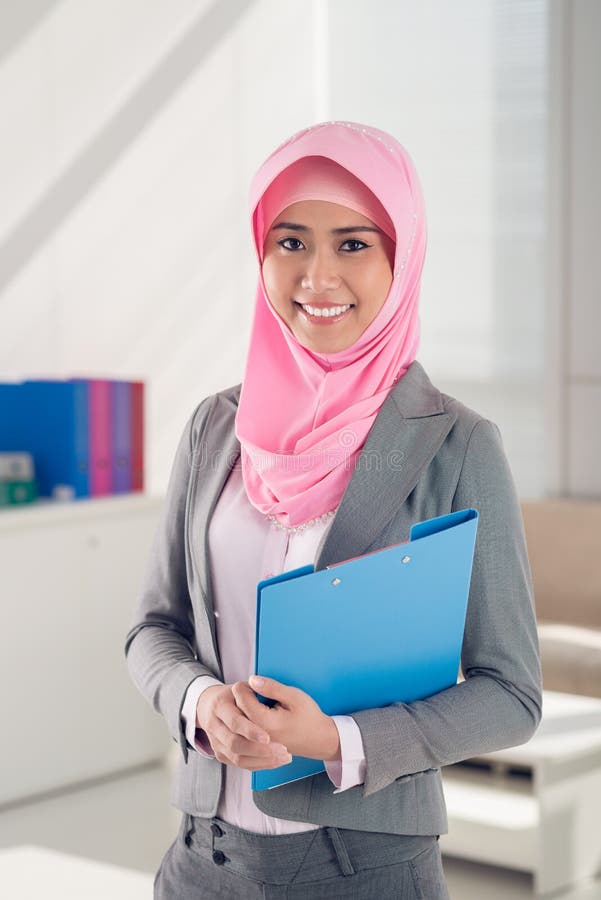 Muslim business woman stock photo. Image of collar, administrative ...