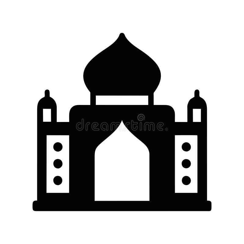 Muslim Castle. Cartoon Islamic Mosque. Vector Illustration. Stock ...