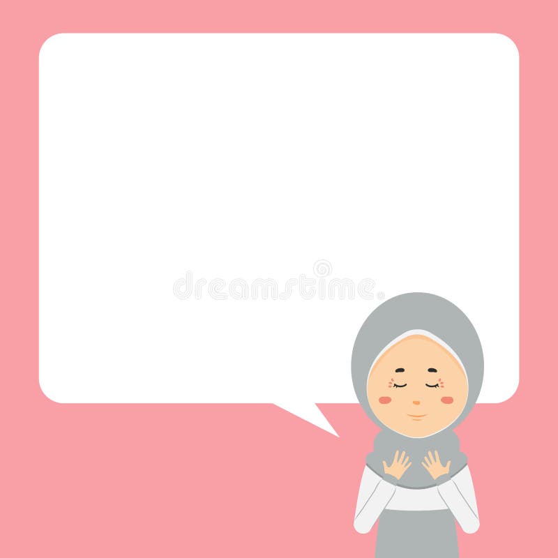 Muslim Character Pray with Text Bubbles Stock Vector - Illustration of ...