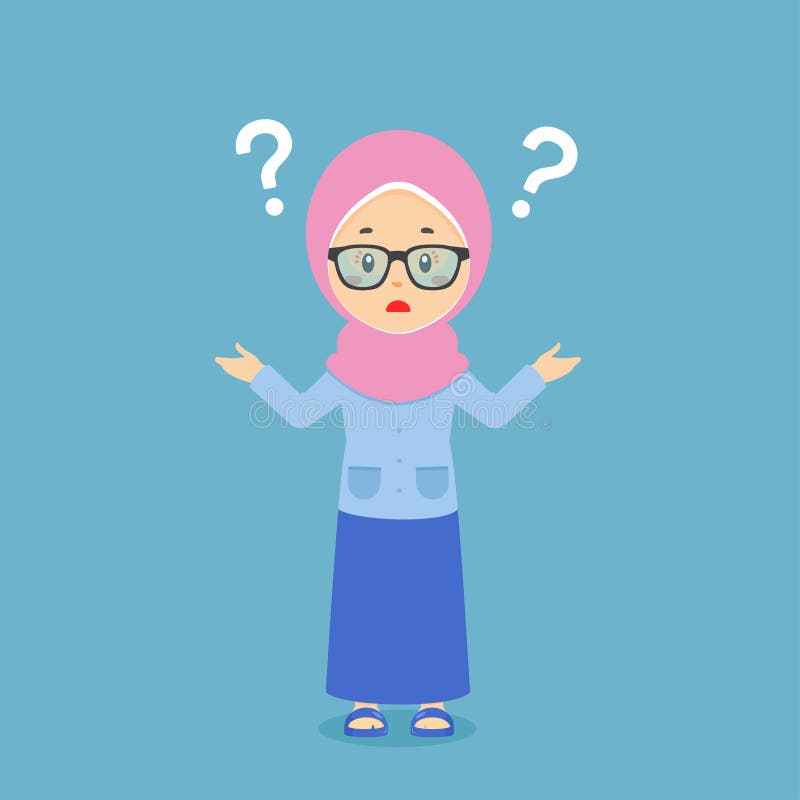 Muslim Confused with Question Mark Stock Vector - Illustration of ...