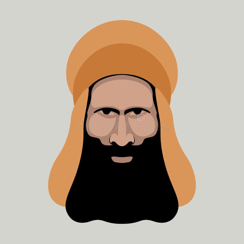 Muslim Face Head Vector Illustration Flat Style Stock Vector ...