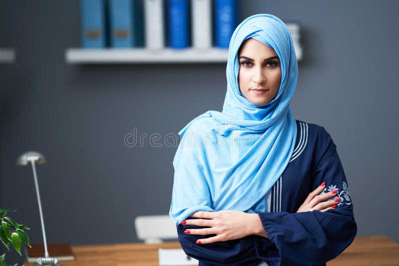 Muslim Female Student Learning at Home Stock Photo - Image of learning ...