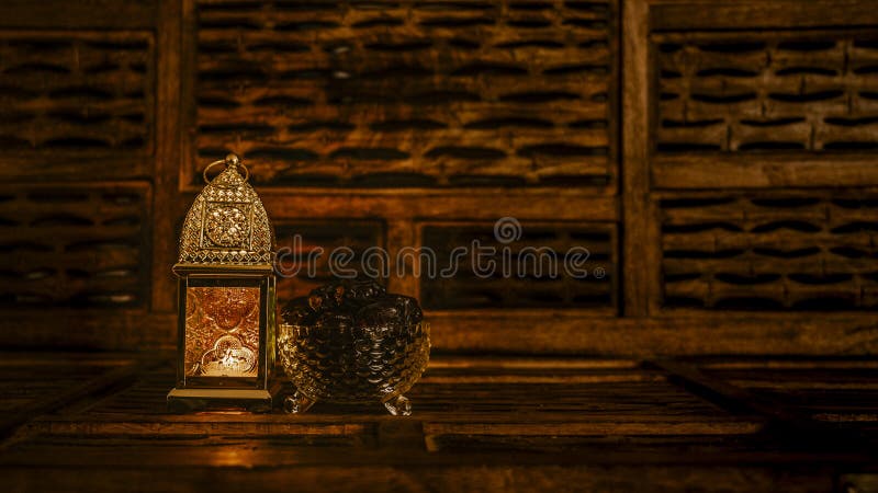 Muslim Holy Month Ramadan - Ornamental Arabic Lantern and Dates Stock ...