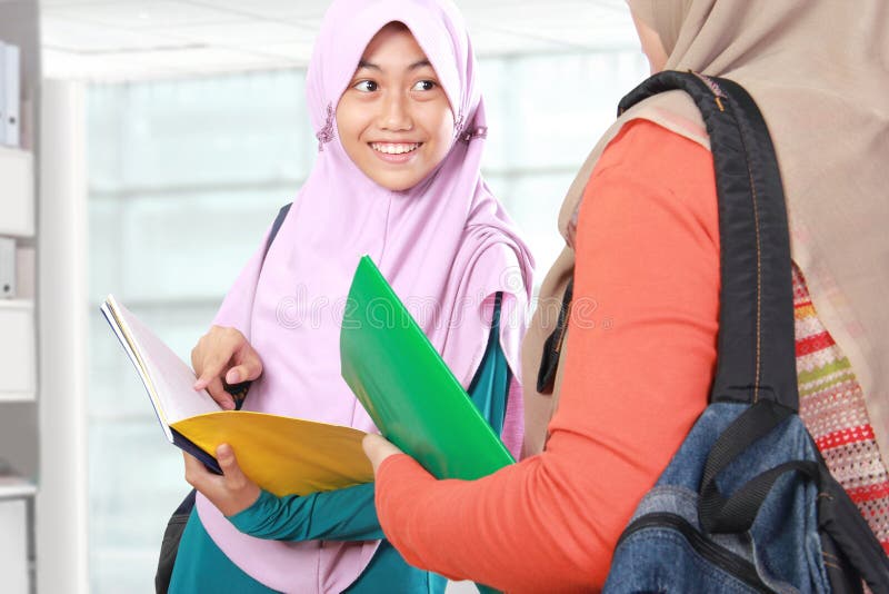 Adorable Muslim Girl in Classroom Stock Image - Image of beauty, cool ...
