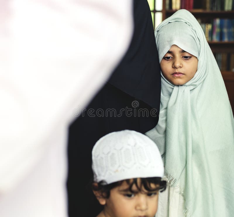 Muslim kids at the mosque stock image. Image of design - 122587645