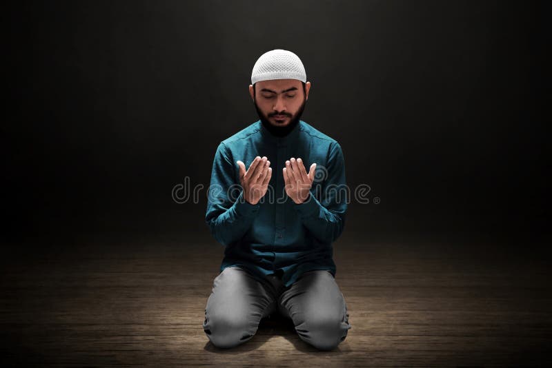Muslim Man Pray in the Mosque Stock Photo - Image of fasting, greeting ...