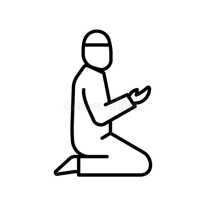 Muslim man praying icon stock vector. Illustration of faith - 254770620