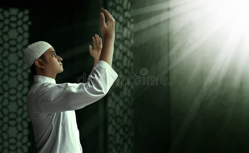 Muslim man praying stock image. Image of mubarak, confession - 91142827