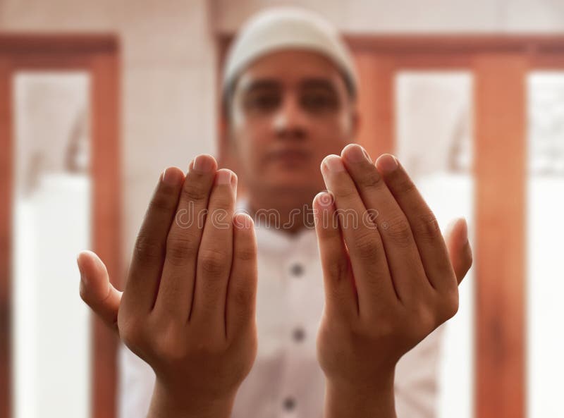 Muslim man pray in mosque stock image. Image of asian - 114537089