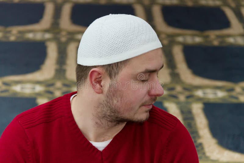 Muslim Man is Praying in the Mosque Stock Image - Image of adult, face ...