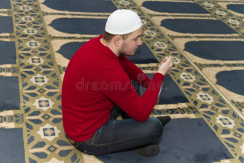 Muslim Man is Praying in the Mosque Stock Photo - Image of arabic, face ...