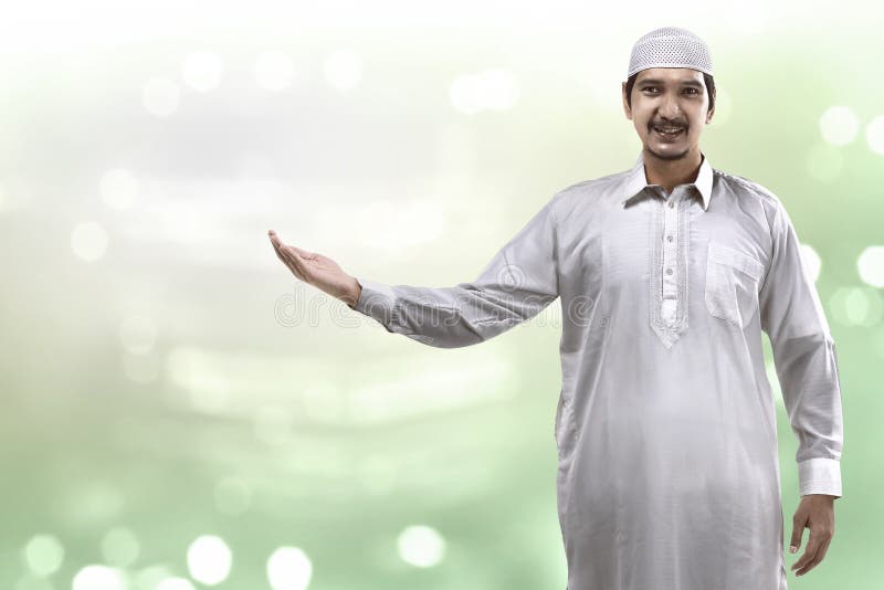 Muslim Handsome Man is Posing on Black Background Stock Image - Image ...