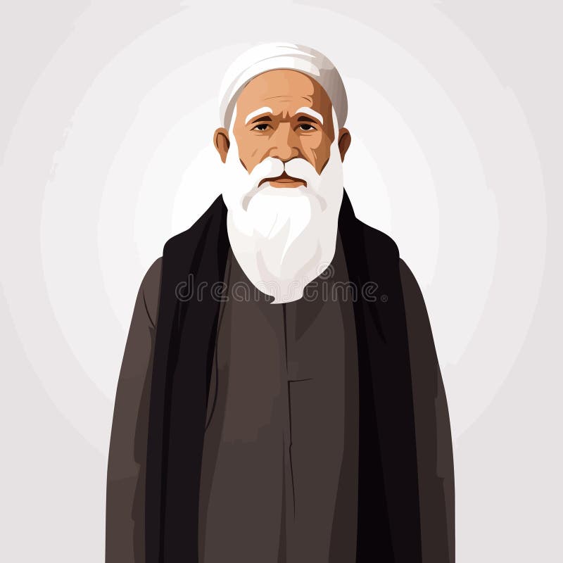 Muslim Old Man Vector Flat Minimalistic Isolated Illustration Stock ...