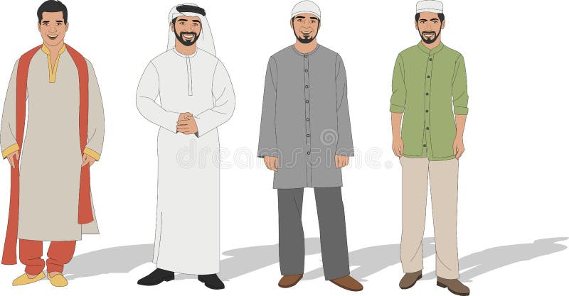 Khaliji Men Icons in Standing Positions Stock Vector - Illustration of ...