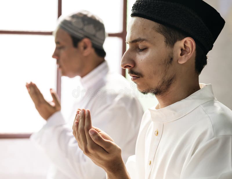 Muslim Men Praying during Ramadan Stock Image - Image of adult, custom ...