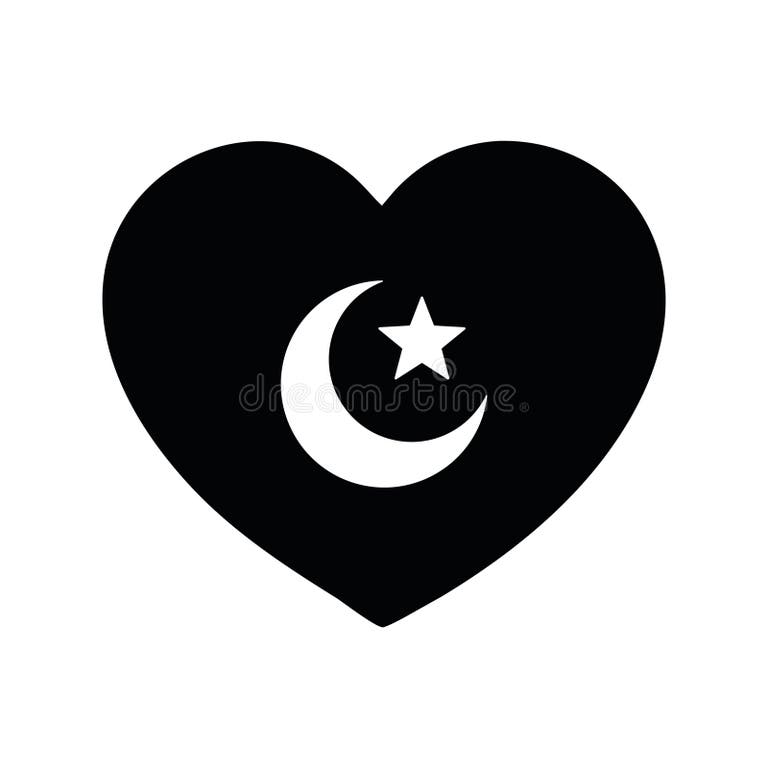 Muslim moon heart stock vector. Illustration of arab - 295531092