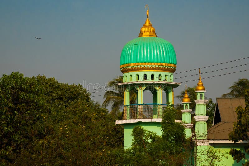 Muslim Mosque. Bago in Myanmar. Burma. Stock Image - Image of artwork ...