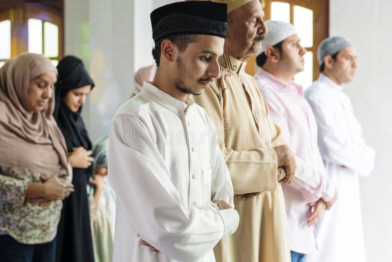 Muslim People Praying in Mosque Stock Photo - Image of countdown ...