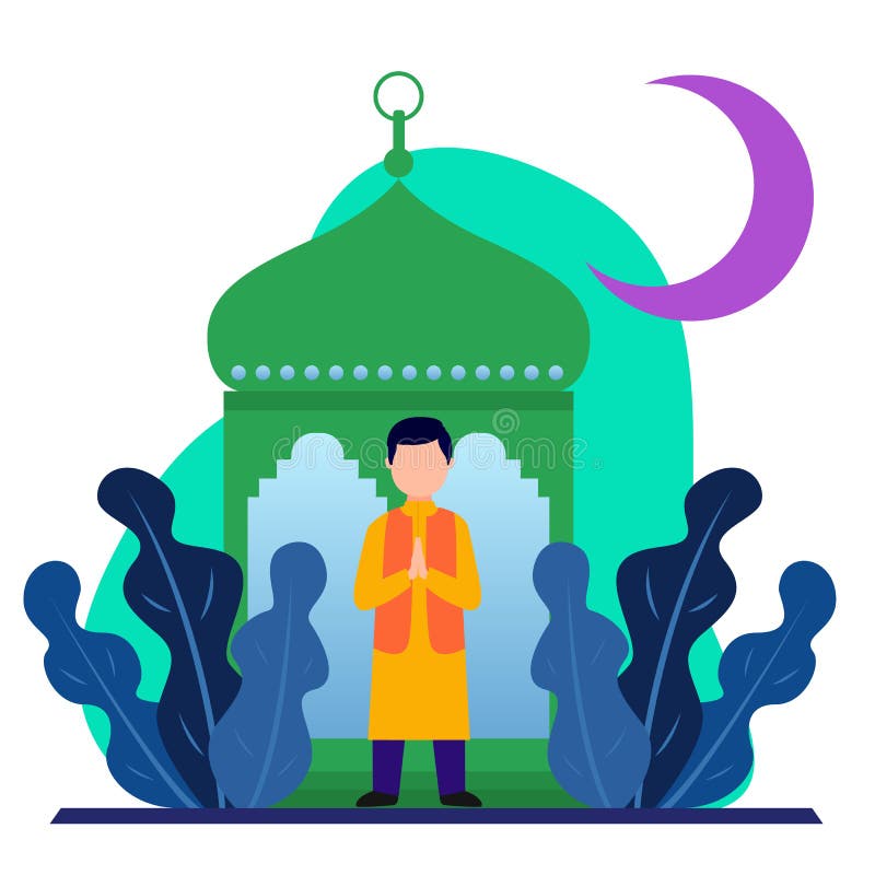 Muslim People Vector Flat Design Stock Vector - Illustration of design ...