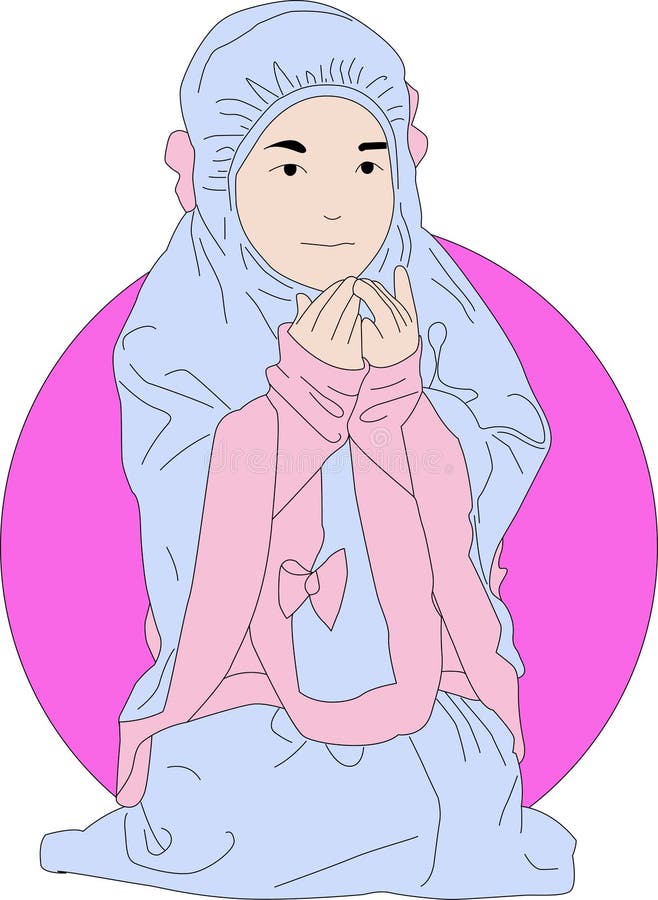 Muslim Pray Flat Vector Illustration Stock Vector - Illustration of ...