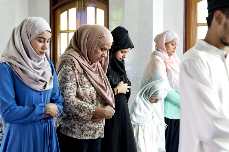 Muslim Prayers in Qiyaam Posture Stock Image - Image of jumuah, faith ...